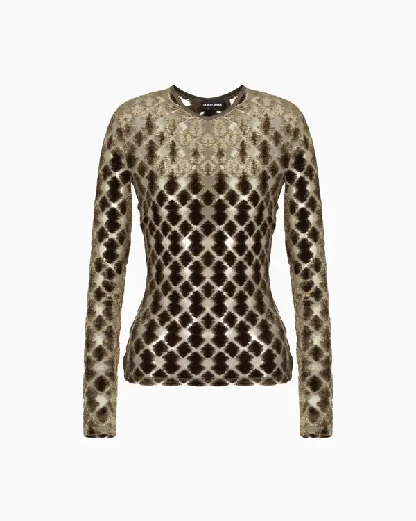 Giorgio Armani Geometric Jacquard Jersey Jumper