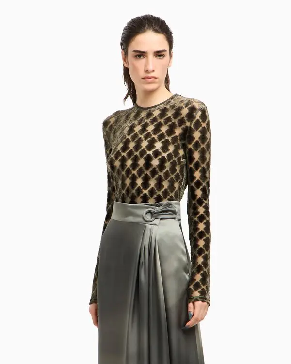 Giorgio Armani Geometric Jacquard Jersey Jumper