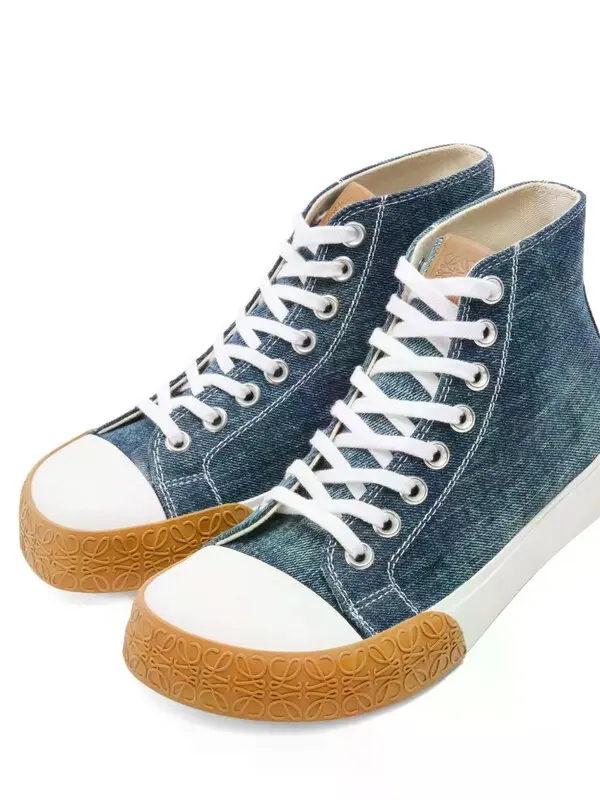 Loewe Bloc Denim High-top Sneakers - Blue