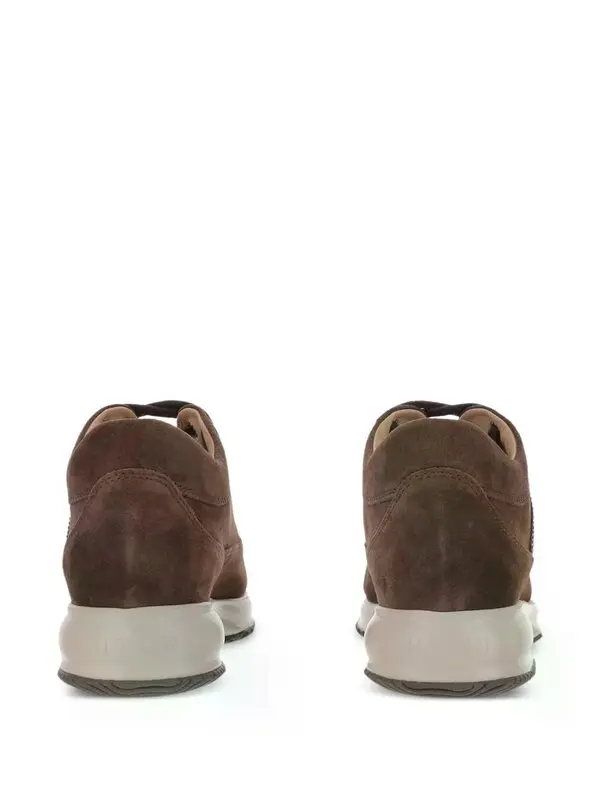 Hogan Crystal-embellished Suede Low-top Sneakers - Brown