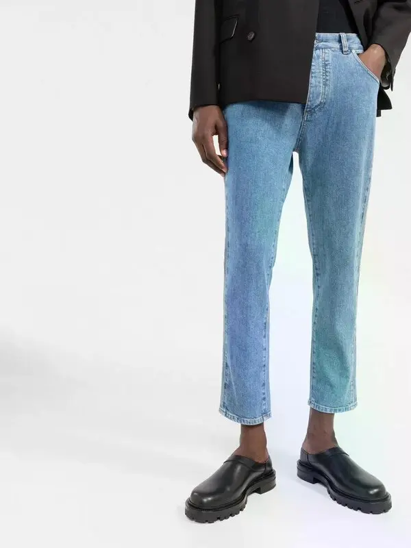 Balmain Embossed Logo Slim-cut Cropped Jeans