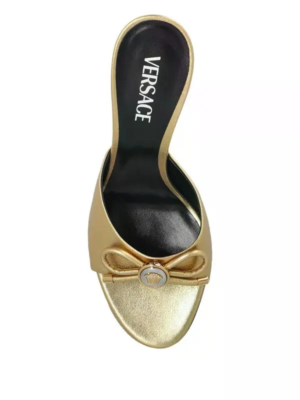 Versace Metallic Opera Bow Mules