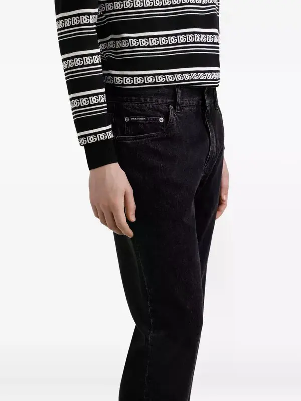 Dolce & Gabbana Logo-plaque Cotton Jeans