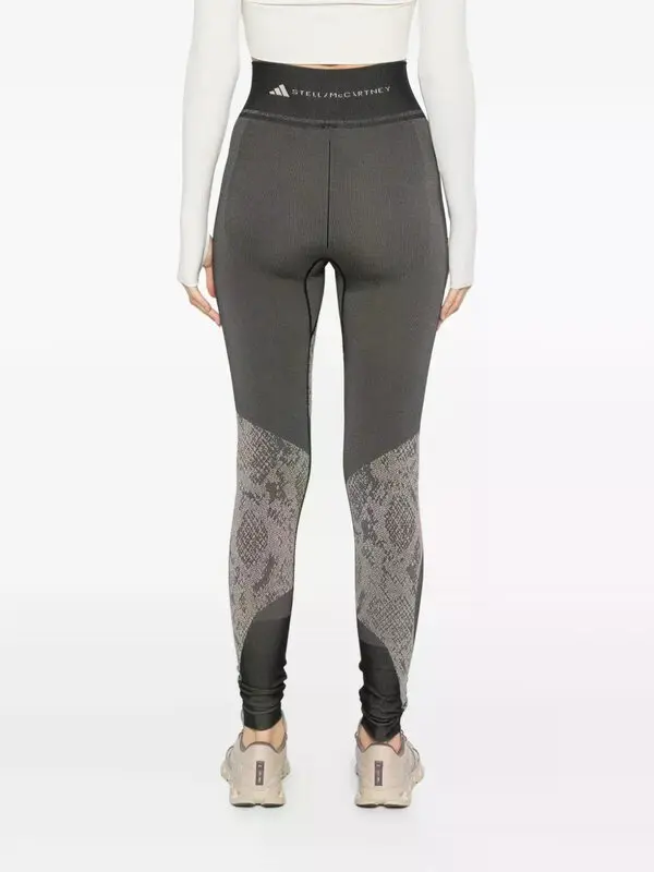 Adidas By Stella McCartney Snake-print Panelled Trousers