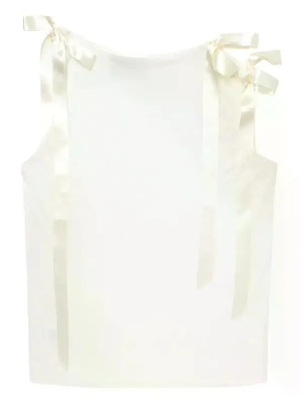 Simone Rocha Ribbon-detail Sleeveless Top - White
