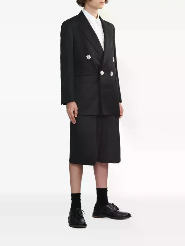 Simone Rocha Flower-embellished Double-breasted Blazer
