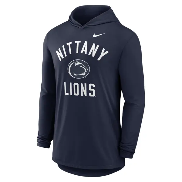 Nike Penn State Campus Arch Dri-fit College Long-sleeve Hooded T-shirt - Blue