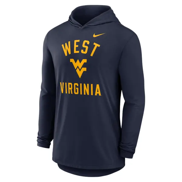 Nike West Virginia Campus Arch Dri-fit College Long-sleeve Hooded T-shirt - Blue
