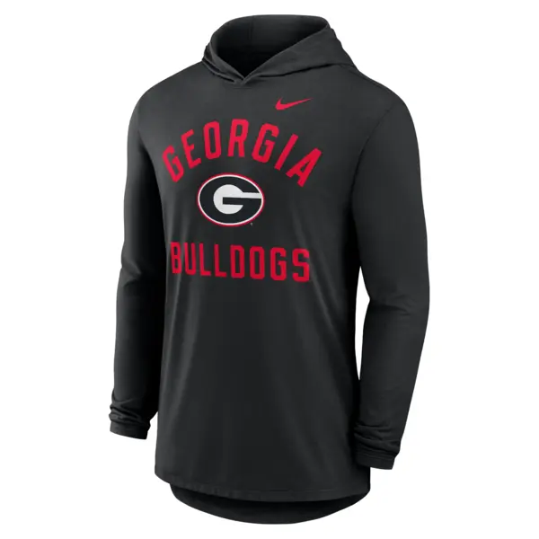 Nike Georgia Campus Arch Dri-fit College Long-sleeve Hooded T-shirt - Black