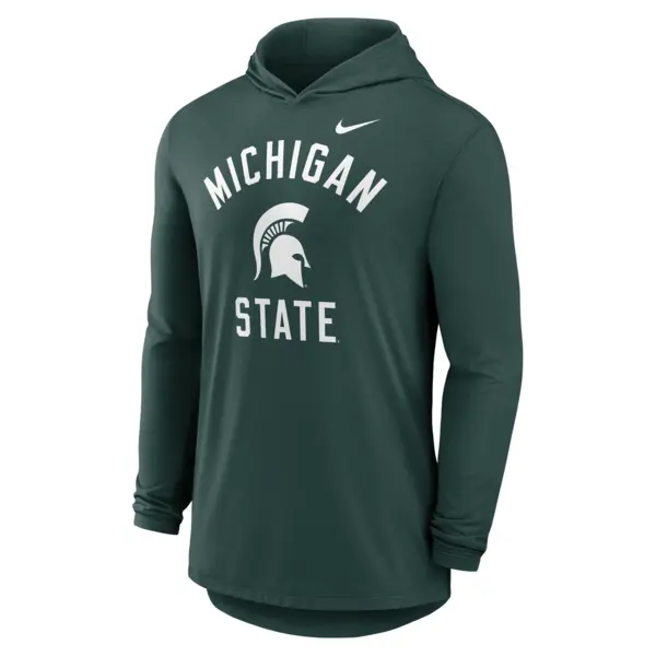 Nike Michigan State Campus Arch Dri-fit College Long-sleeve Hooded T-shirt - Green