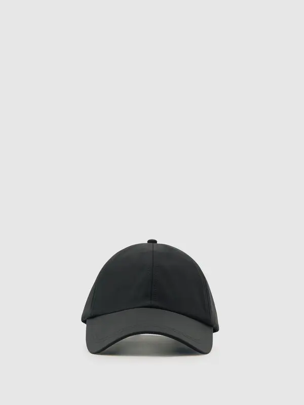 REISS Brogan Embroidered Logo Baseball Cap - Black