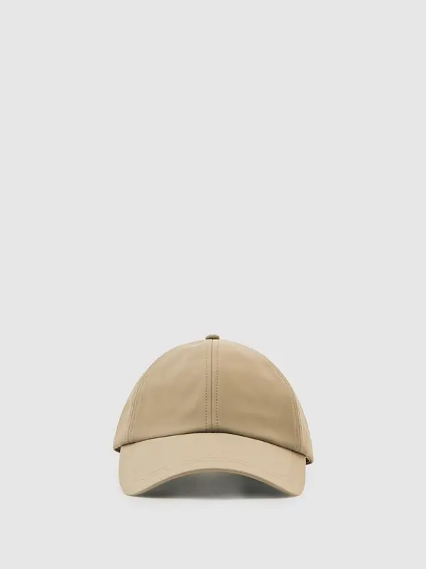 REISS Brogan Embroidered Logo Baseball Cap - Mushroom Brown