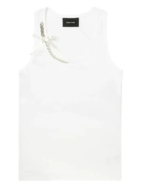 Simone Rocha Pearl-chain-embellished Tank Top - White