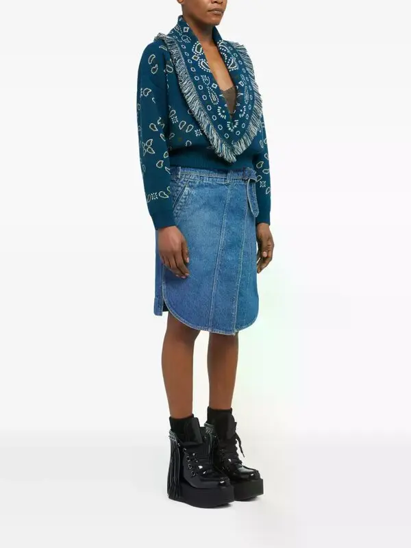 Alanui Paisley-jacquard Cardigan - Blue
