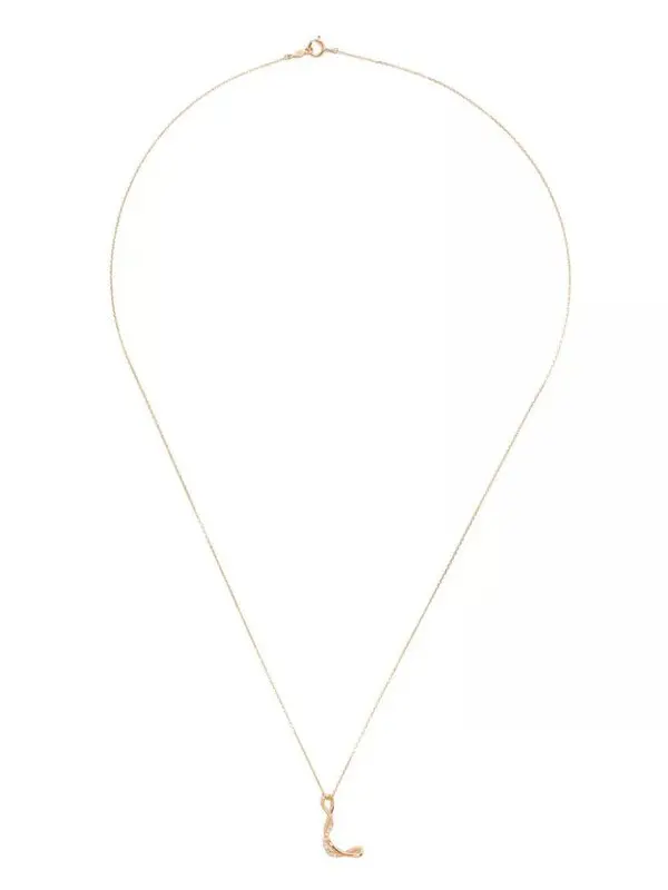Charlotte Chesnais 18k Yellow Letter L Diamond Necklace - Gold