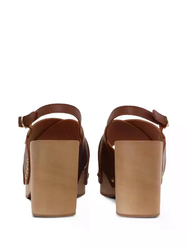 VIA ROMA 15 100mm Cross-strap Wooden-sole Sandals - Brown