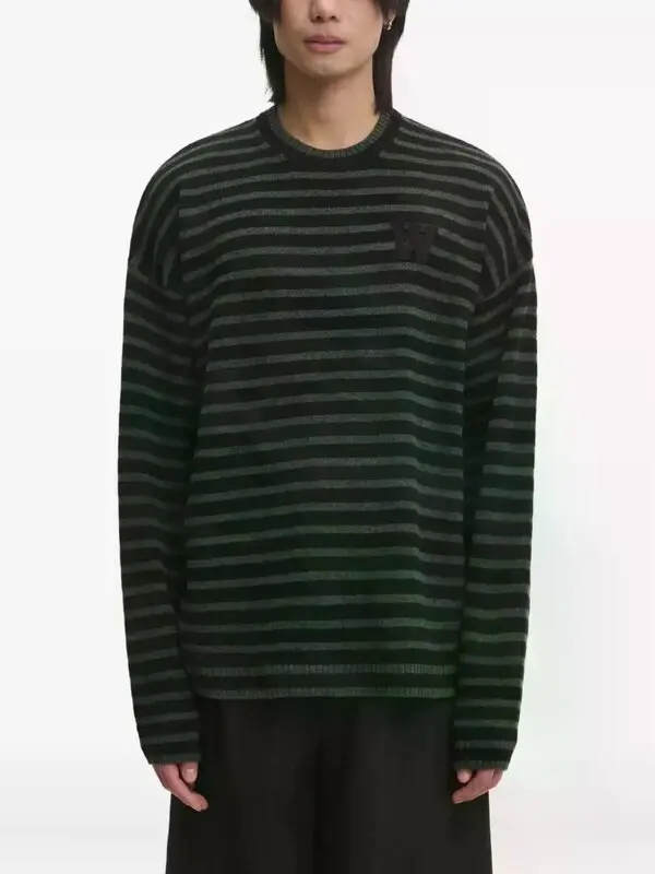 Wood Wood Striped Logo-patch Jumper
