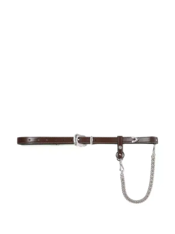 Toga Engraved-buckle Chain Belt - Brown