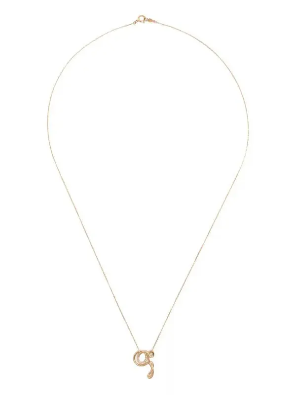 Charlotte Chesnais 18k Yellow Diamond Letter Q Necklace - Gold