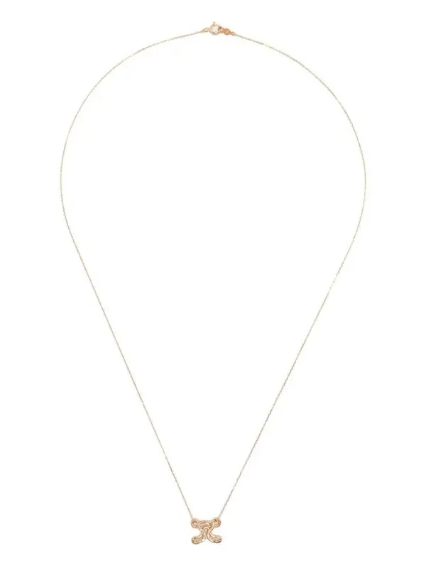 Charlotte Chesnais 18k Yellow Diamond Letter X Necklace - Gold