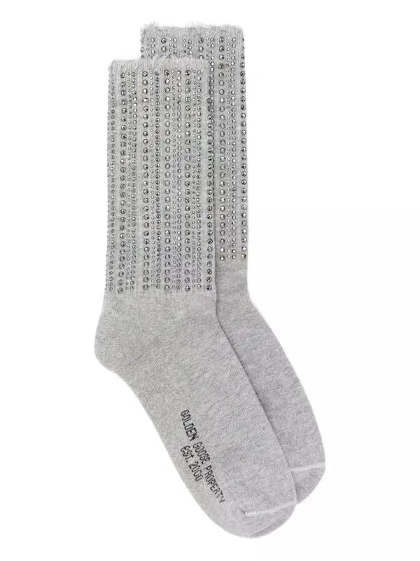Golden Goose Crystal-embellished Ankle Socks - Grey
