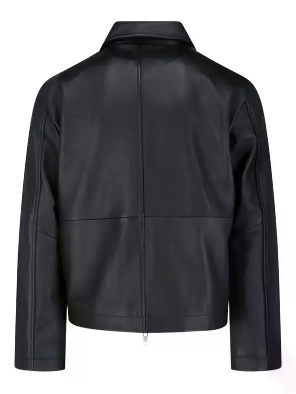 sunflower レザージャケット　サイズ48 Sunflower Zip-Up Leather Jacket - Black | Editorialist