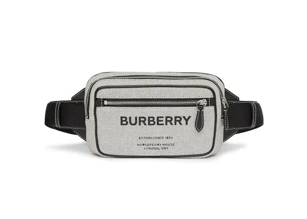 Burberry Horseferry Print Cotton Canvas Bum Bag - Grey/black