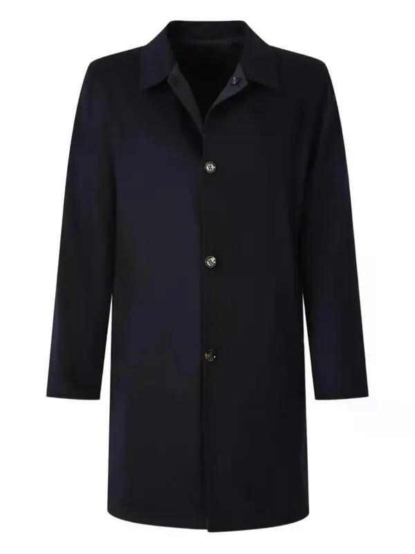 KIRED Button-fastening Collared Coat - Blue