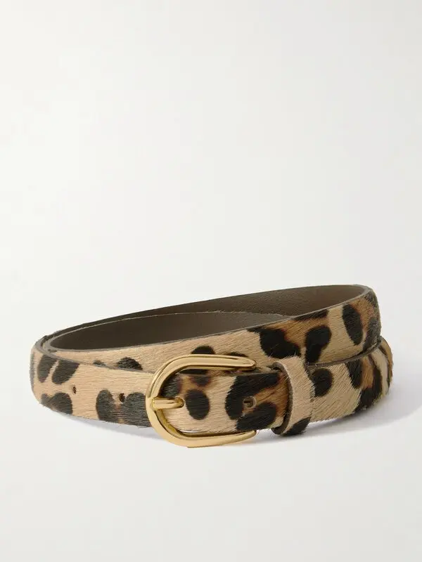Anderson's Leopard-print Calf Hair Belt - Animal Print