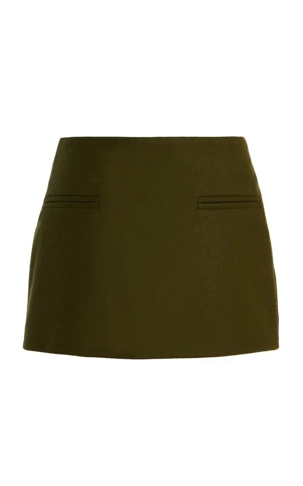 SLOAN Fitted Wool Mini Skirt