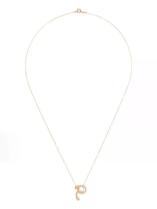 Charlotte Chesnais 18k Yellow Diamond 'p' Necklace - Gold