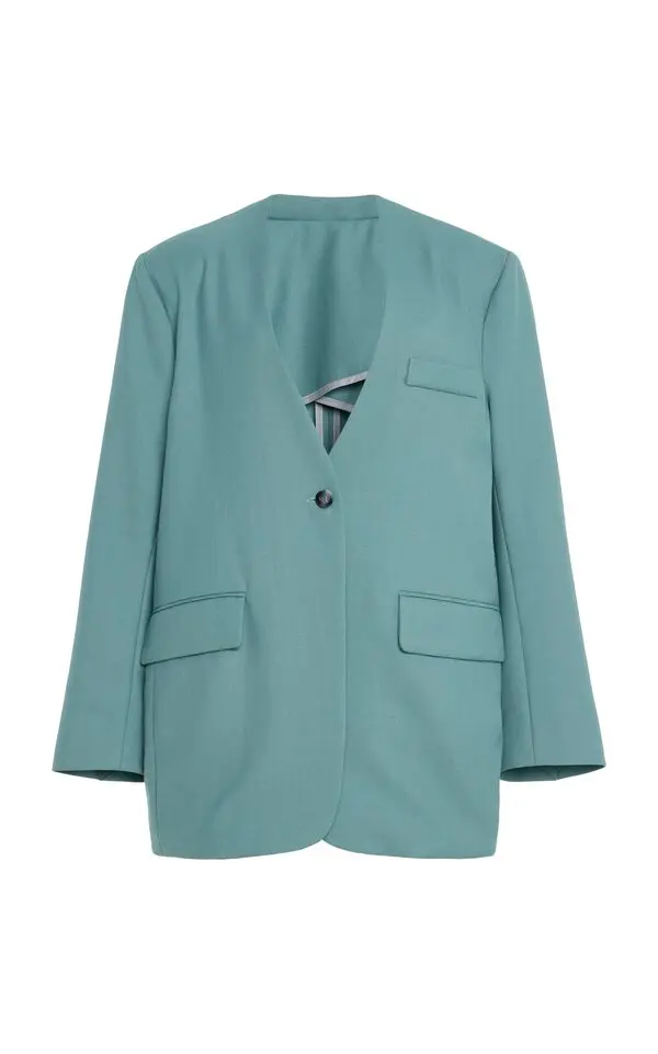 SLOAN Exclusive Collarless Wool Blazer