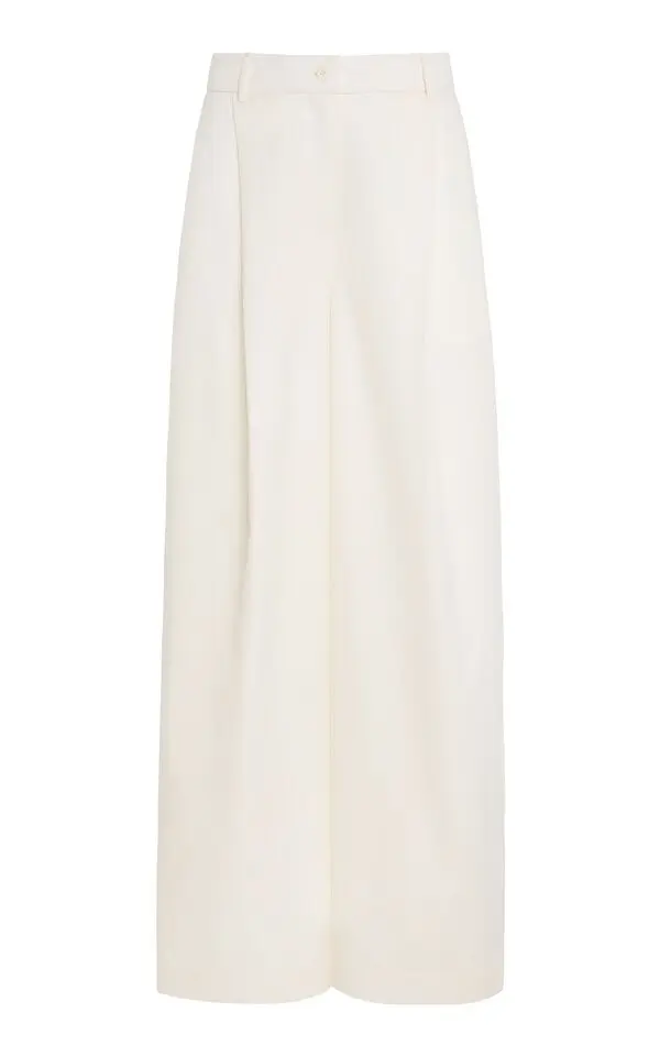SLOAN Boyfriend Pleated Wool Trousers