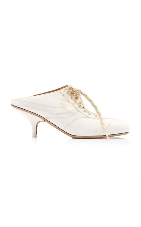 Dries Van Noten Suede Sneaker Mules - White