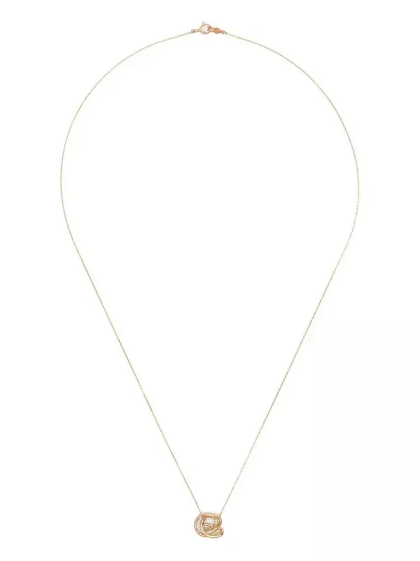 Charlotte Chesnais 18k Yellow Letter E Diamond Necklace - Gold
