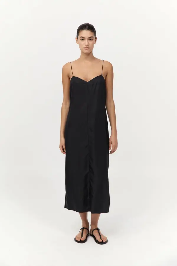 ST AGNI Silk Twill Slip Dress