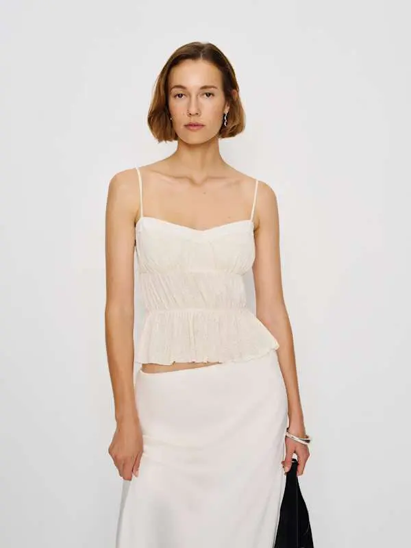 REFORMATION Delano Knit Top - Ivory