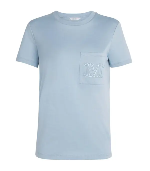 Max Mara Cotton Monogram T-shirt - Blue