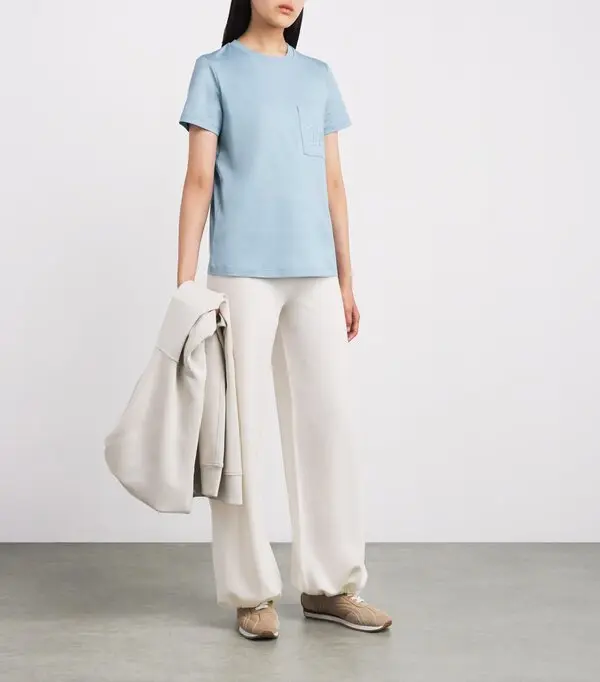 Max Mara Cotton Monogram T-shirt - Blue