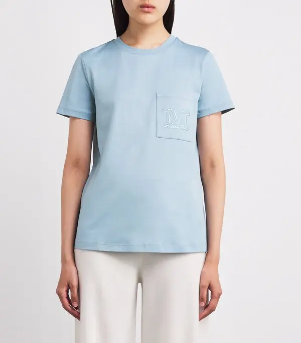 Max Mara Cotton Monogram T-shirt - Blue