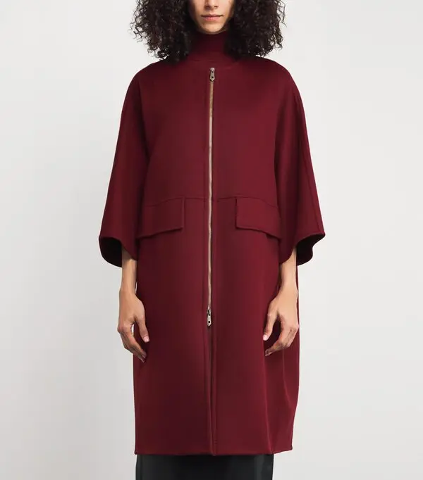 Max Mara Cashmere Cape Coat - Red