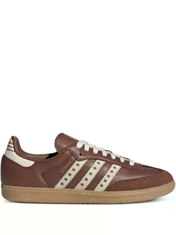 Adidas Sambas Og Embroidered Sneakers - Brown