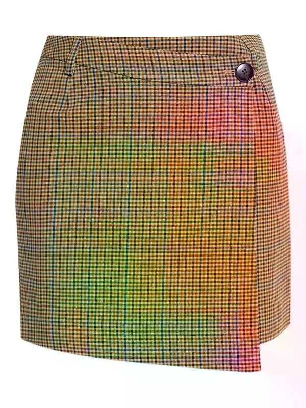 GESTUZ Checked Wrap Skirt