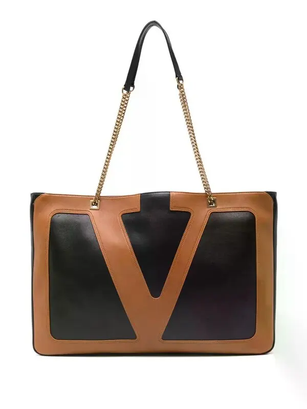 Valentino Garavani Large Double-strap Shoulder Bag With Logo Detail - Black