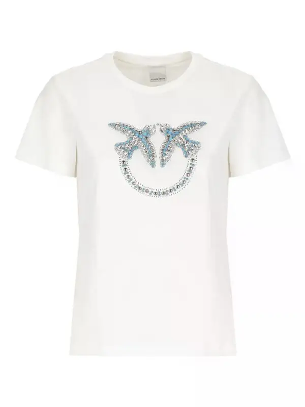 Pinko Love Birds Studded T-shirt - White