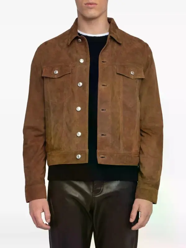 Zadig&Voltaire Button-fastening Suede Jacket - Brown