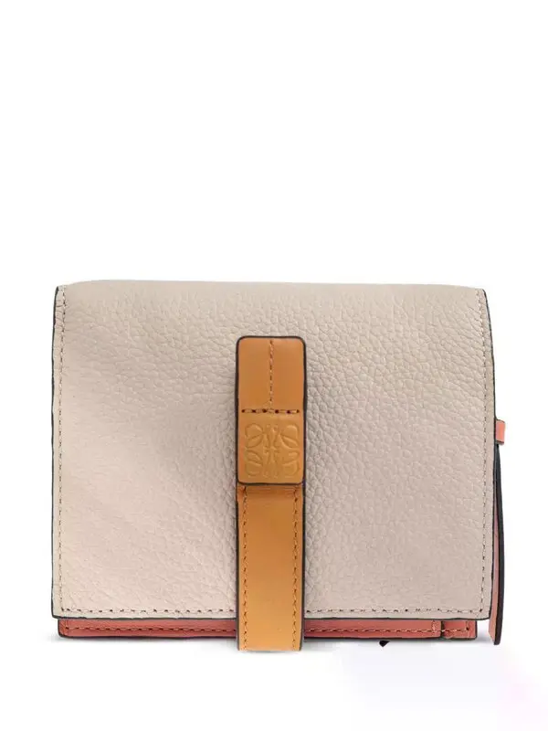 Loewe Strap-detail Leather Wallet - Grey
