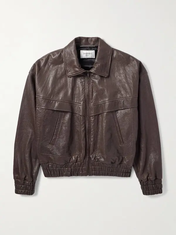 Saint Laurent Leather Jacket - Brown