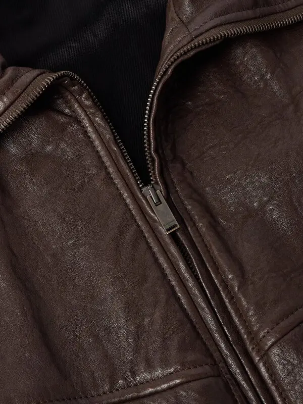 Saint Laurent Leather Jacket - Brown