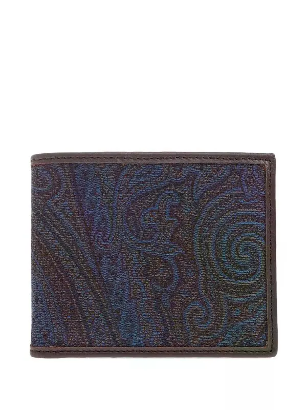 Etro Paisley-pattern Leather Wallet - Blue